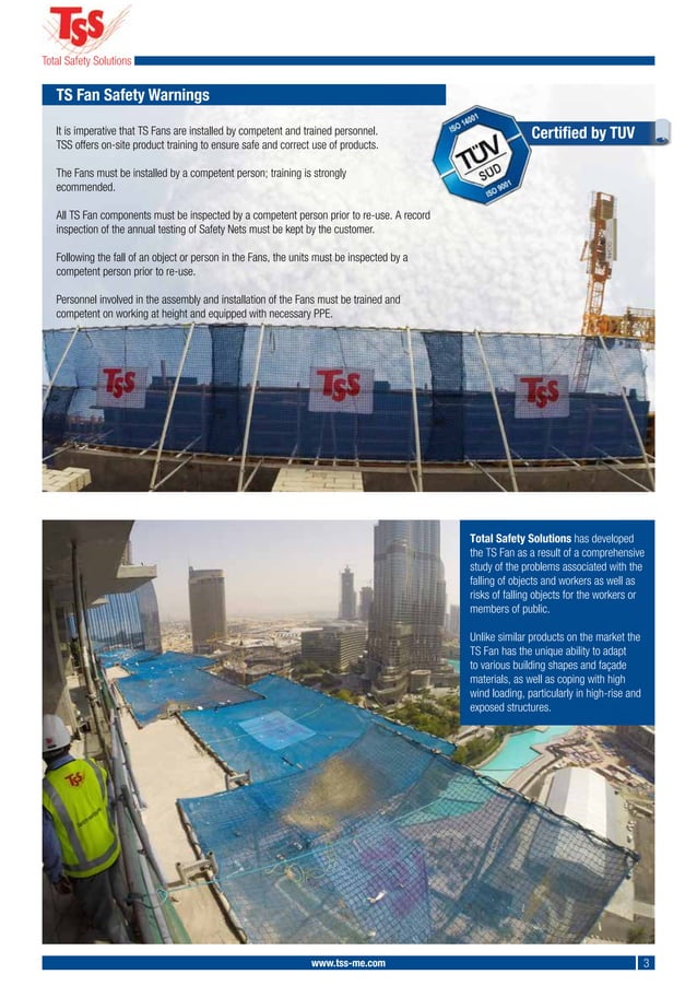 TSS Safety Net Fans - Fall Protection Systems | PDF