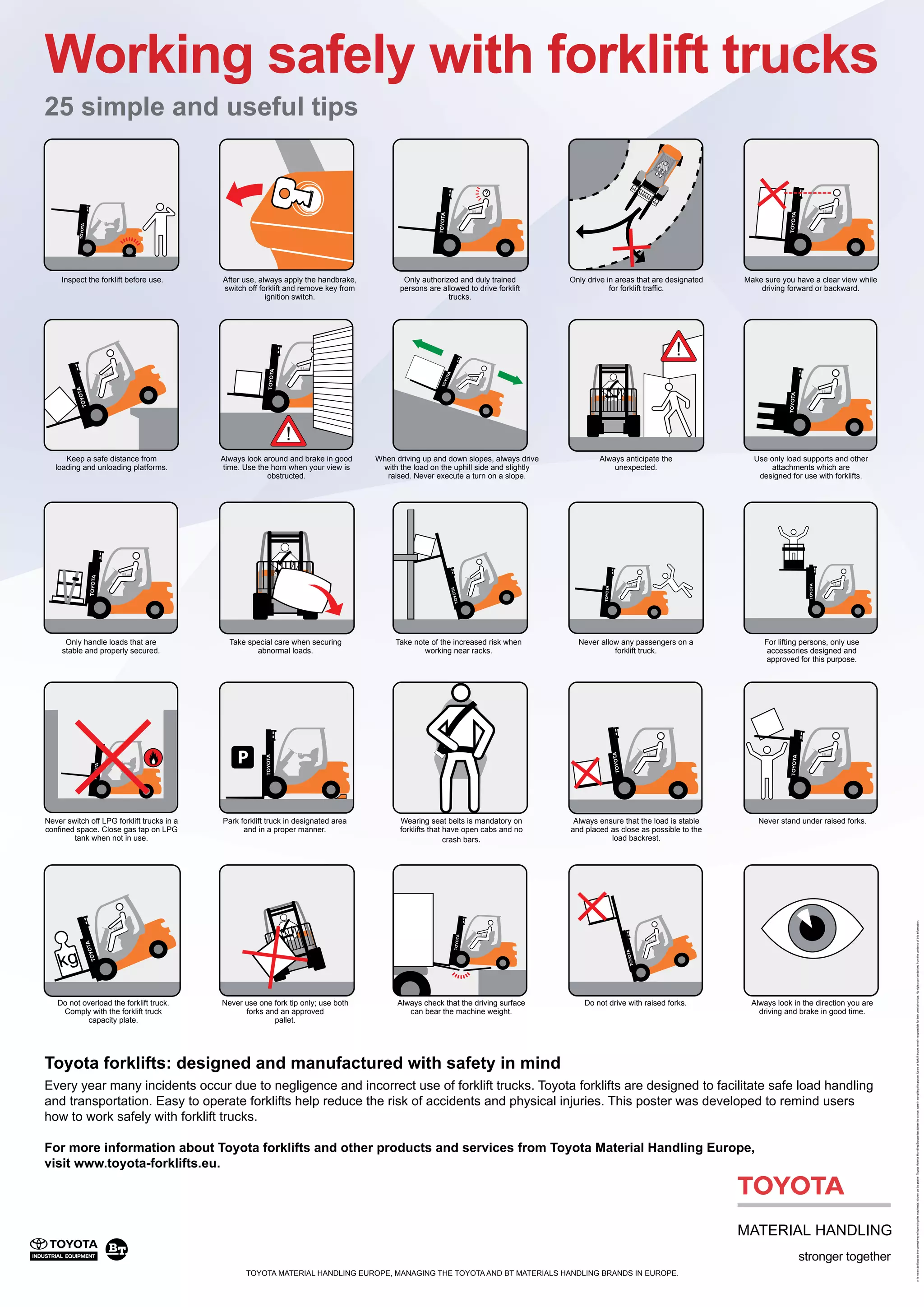 TMHE’s 25 Tips for Working Safely with Counterbalanced Forklifts | PDF