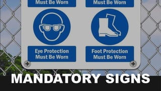 4 Types of safety Signs (Warning Sign, Mandatory Sign, Emergency Sign ...