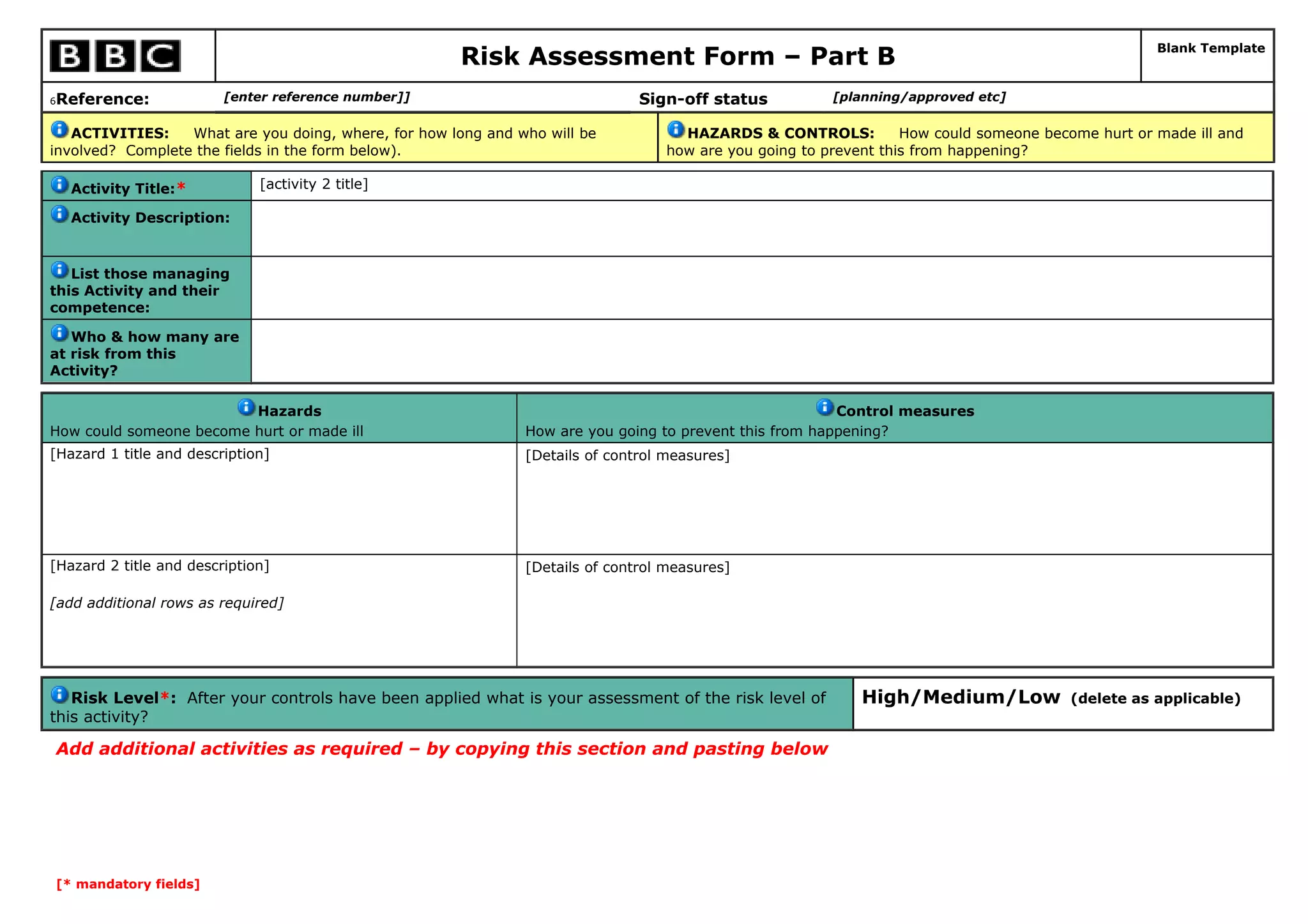 Safety risk assessment-form_dec09 | DOC