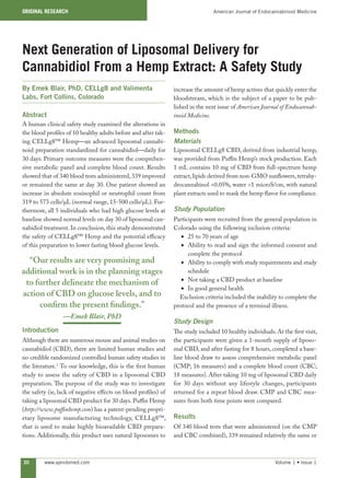 Safety study-published liposomal hemp cbd | PDF