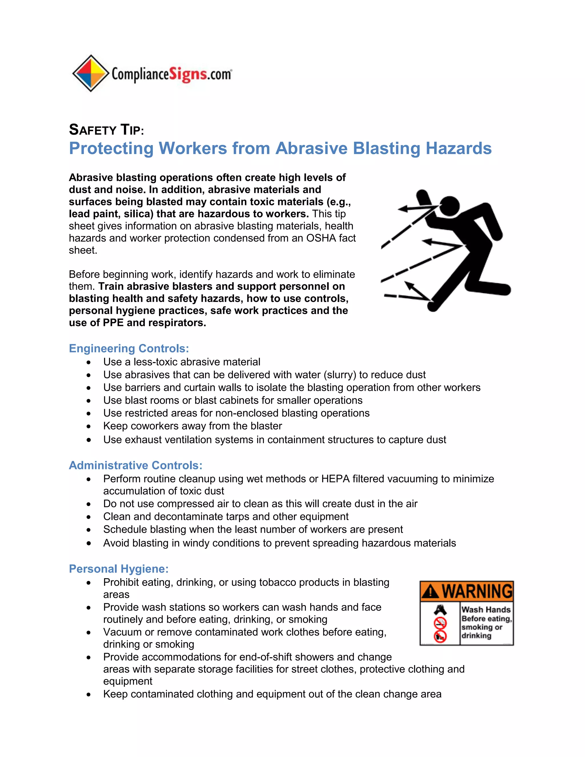 Safety Tip: Protect Workers from Abrasive Blasting Hazards | PDF