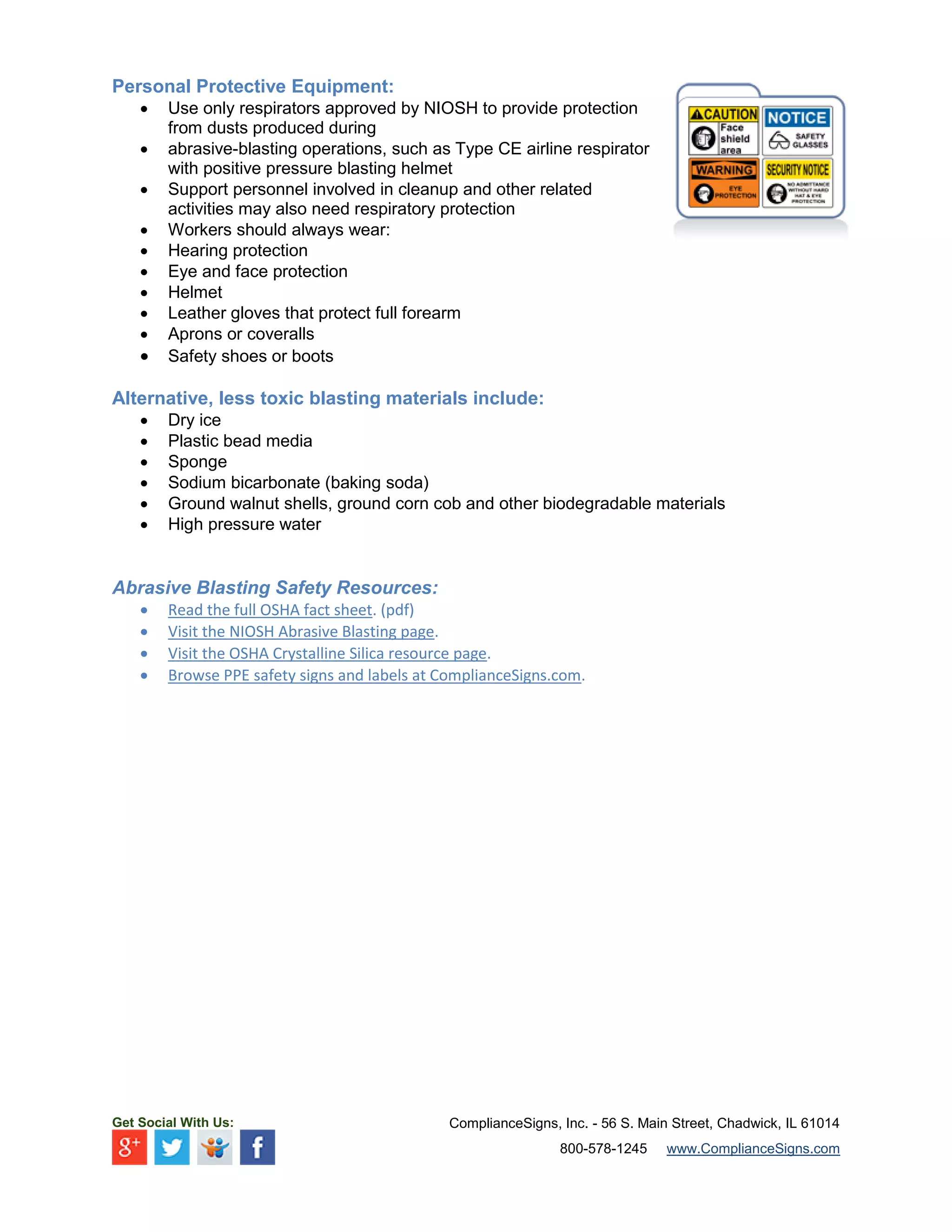 Safety Tip: Protect Workers from Abrasive Blasting Hazards | PDF