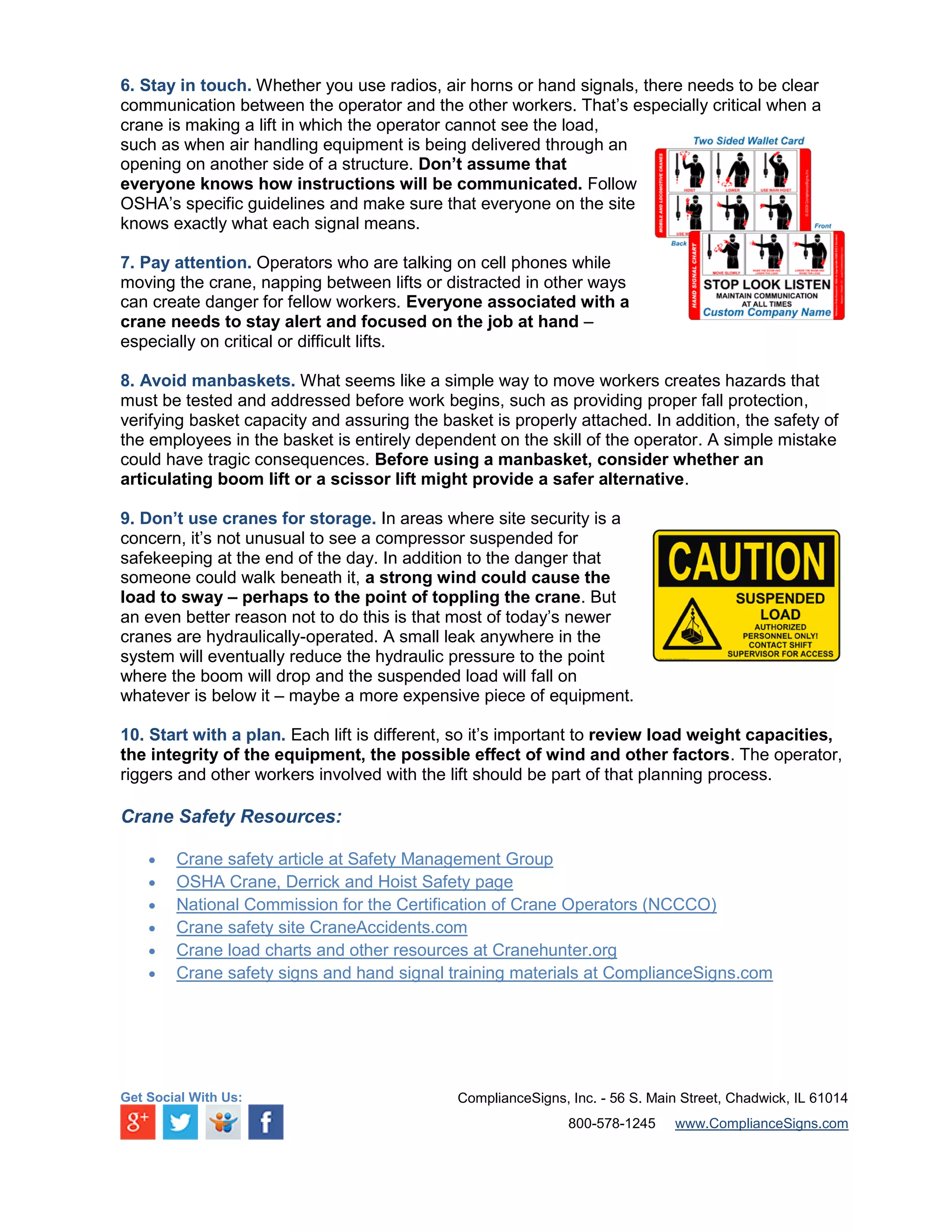 Safety Tip: 10 Steps to Safer Crane Operation | PDF