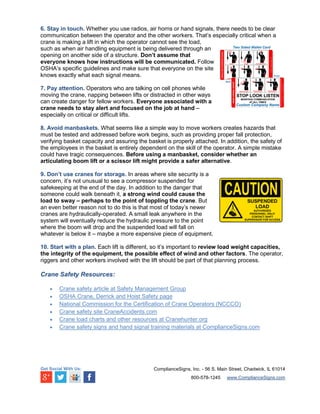 Safety Tip: 10 Steps to Safer Crane Operation | PDF