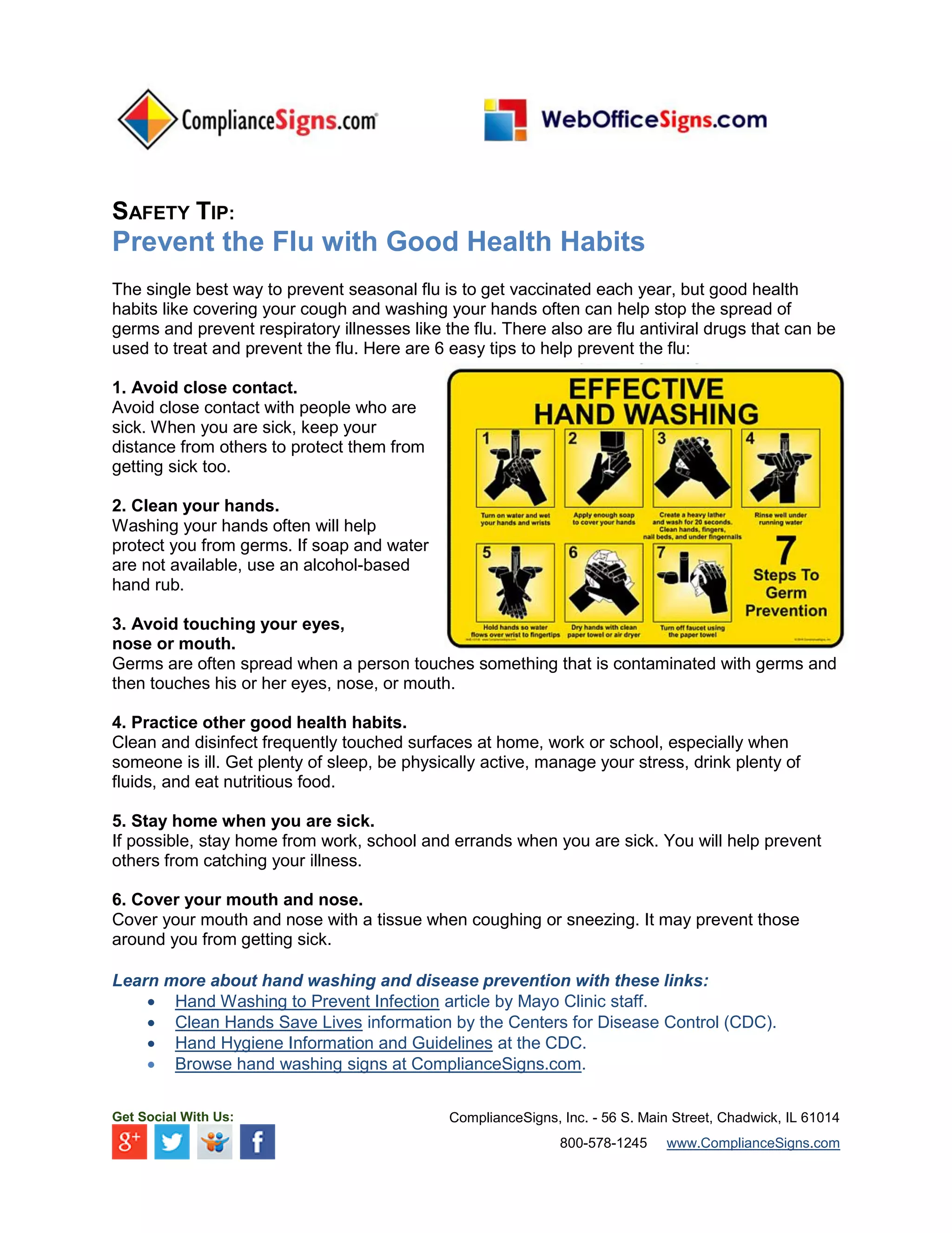 Safety Tip: Flu Prevention | PDF