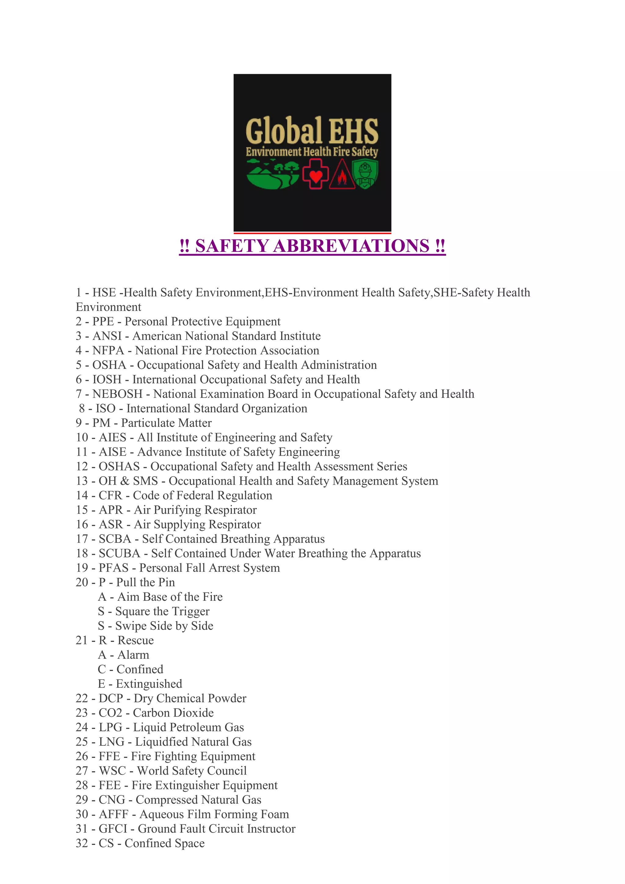 Safety abbreviations | PDF