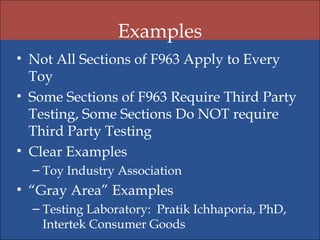 2012 CPSC Safety Academy: ASTM F963 Toy Safety Standard | PPT