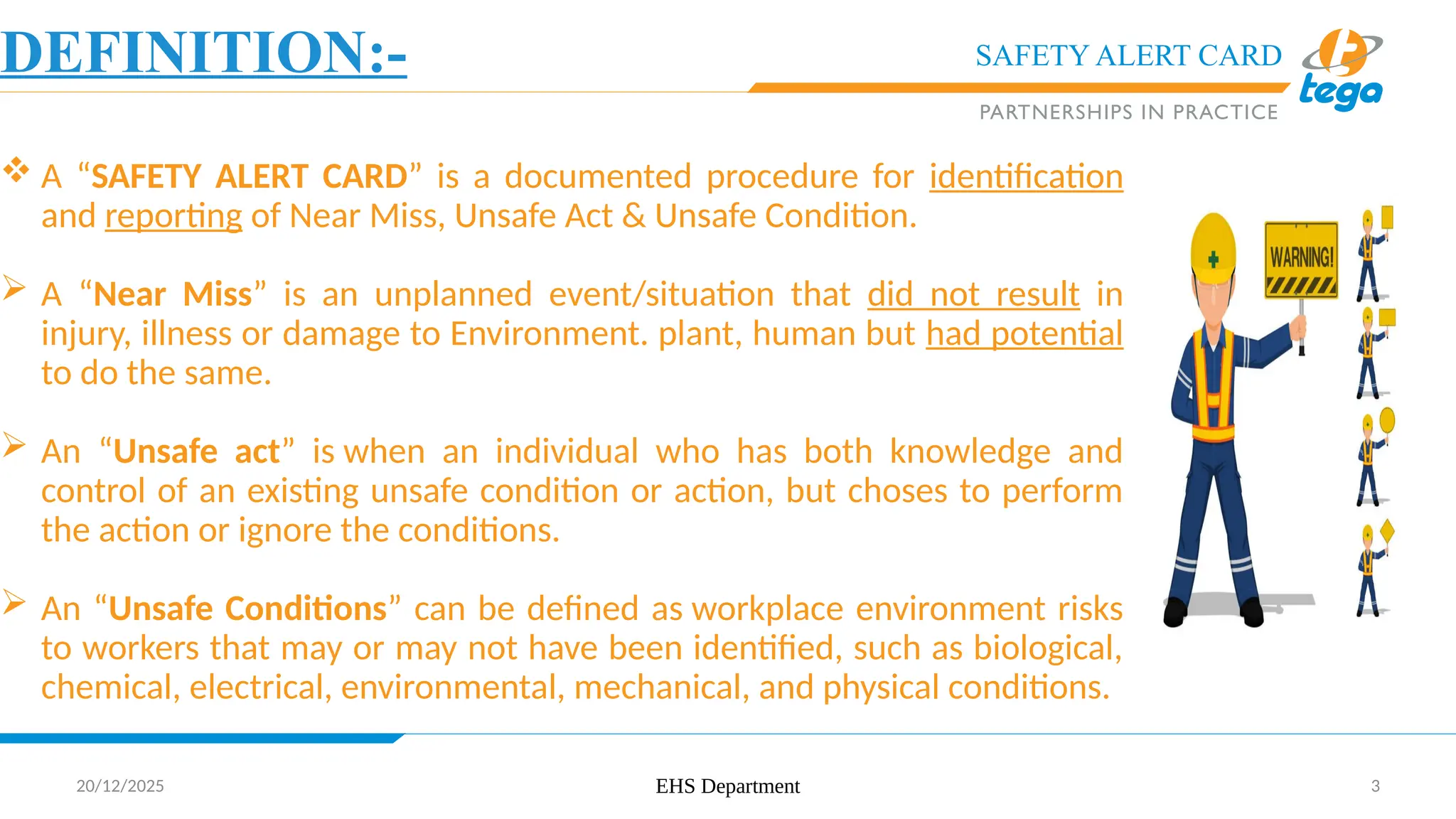 Safety Alert Card for working person in plant | PPTX