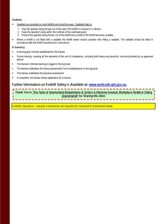 Safety Alert Fatally Injured In Forklift Incident | PDF