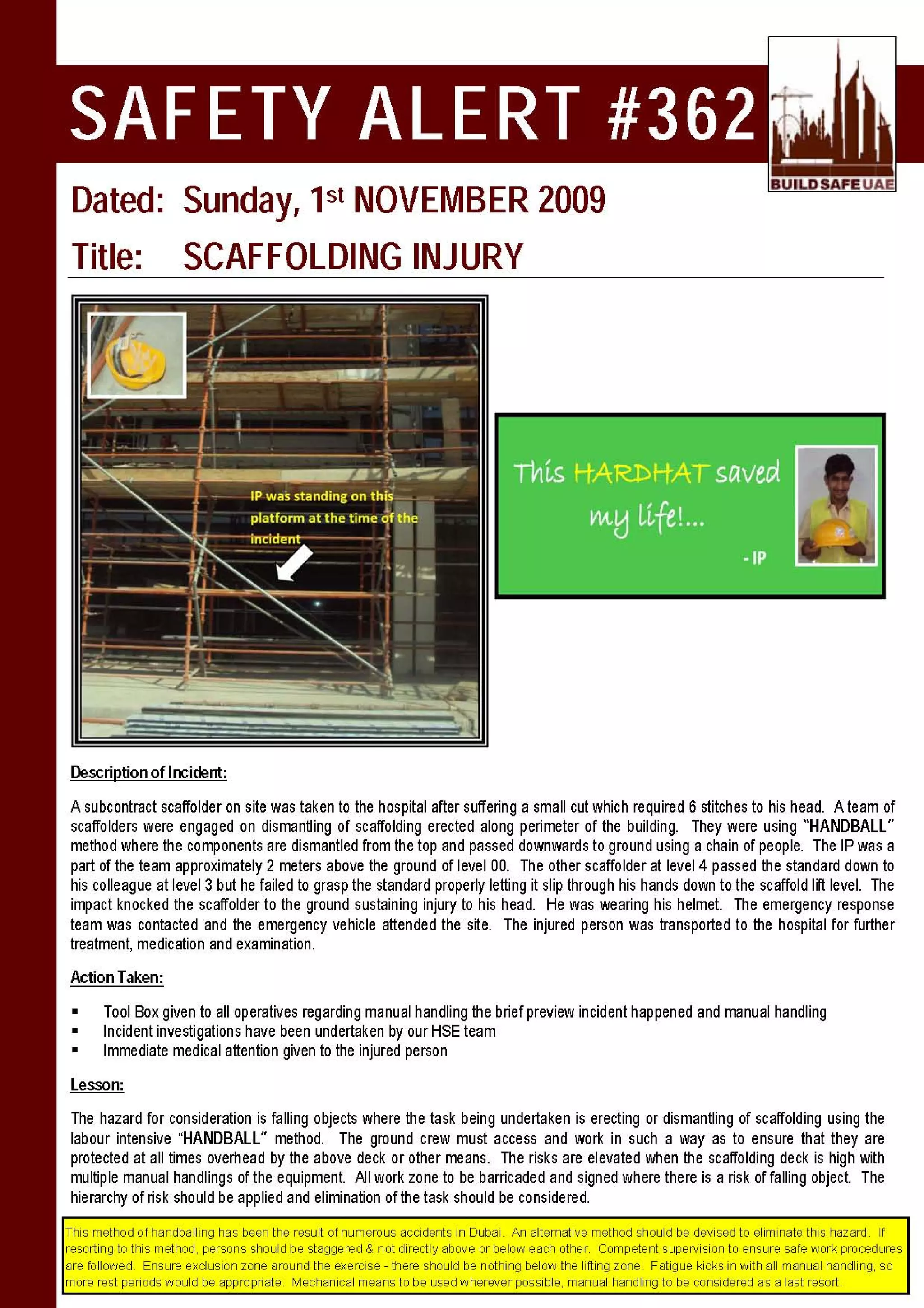 Safety Alert Scaffolding Injury | PDF