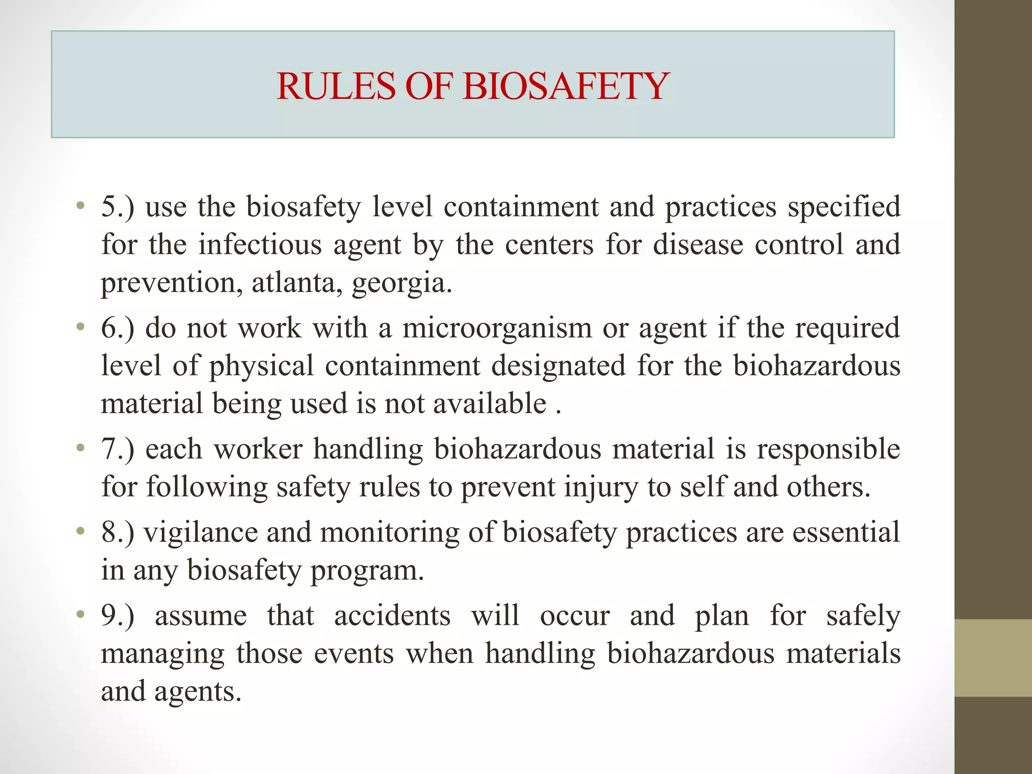 Safety and biosecurity (lab1) | PPTX