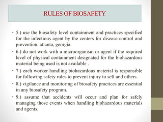 Safety and biosecurity (lab1) | PPTX
