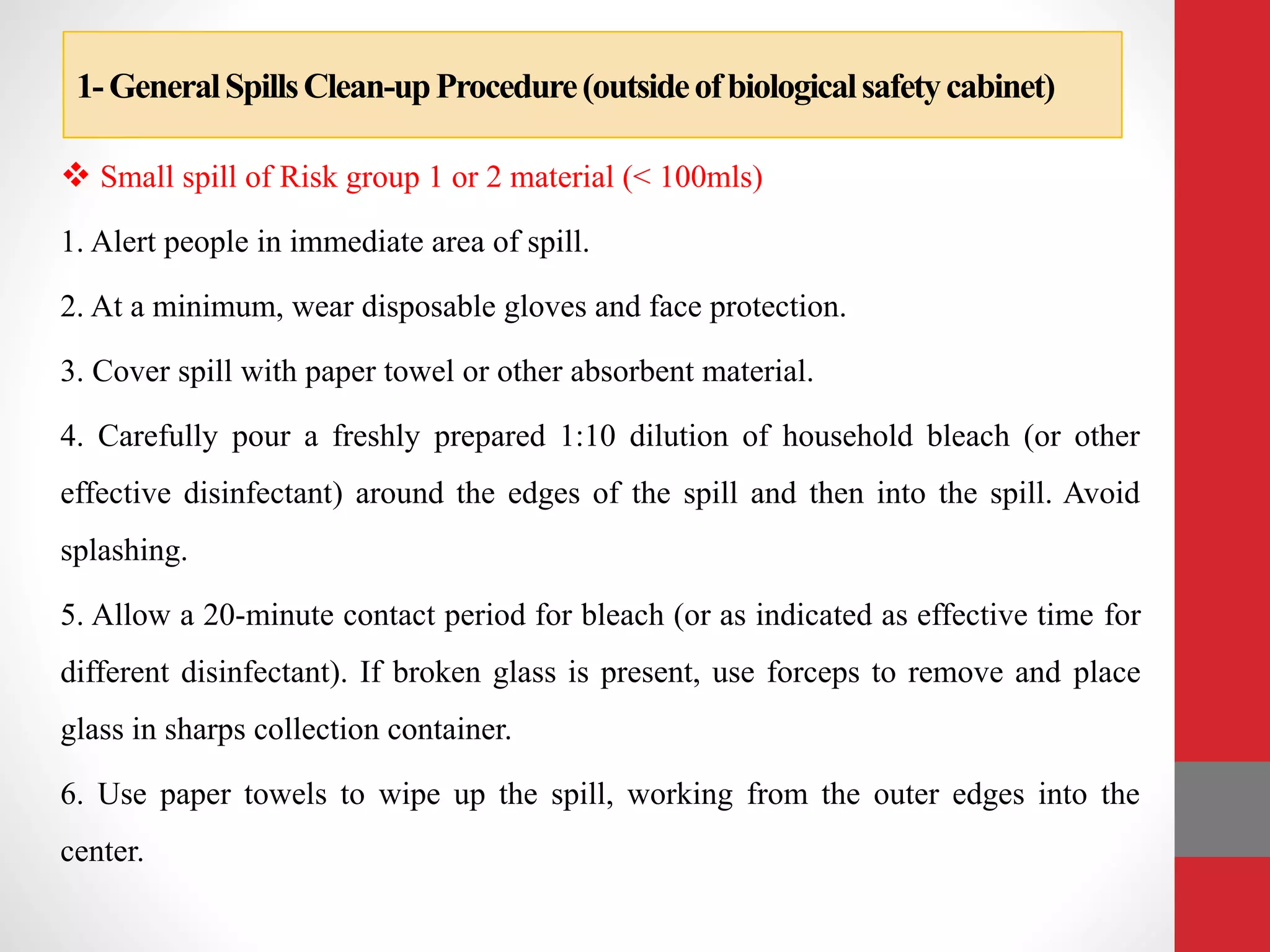 safety and biosecurity (lab 10).Procedures for Handling Hazardous ...