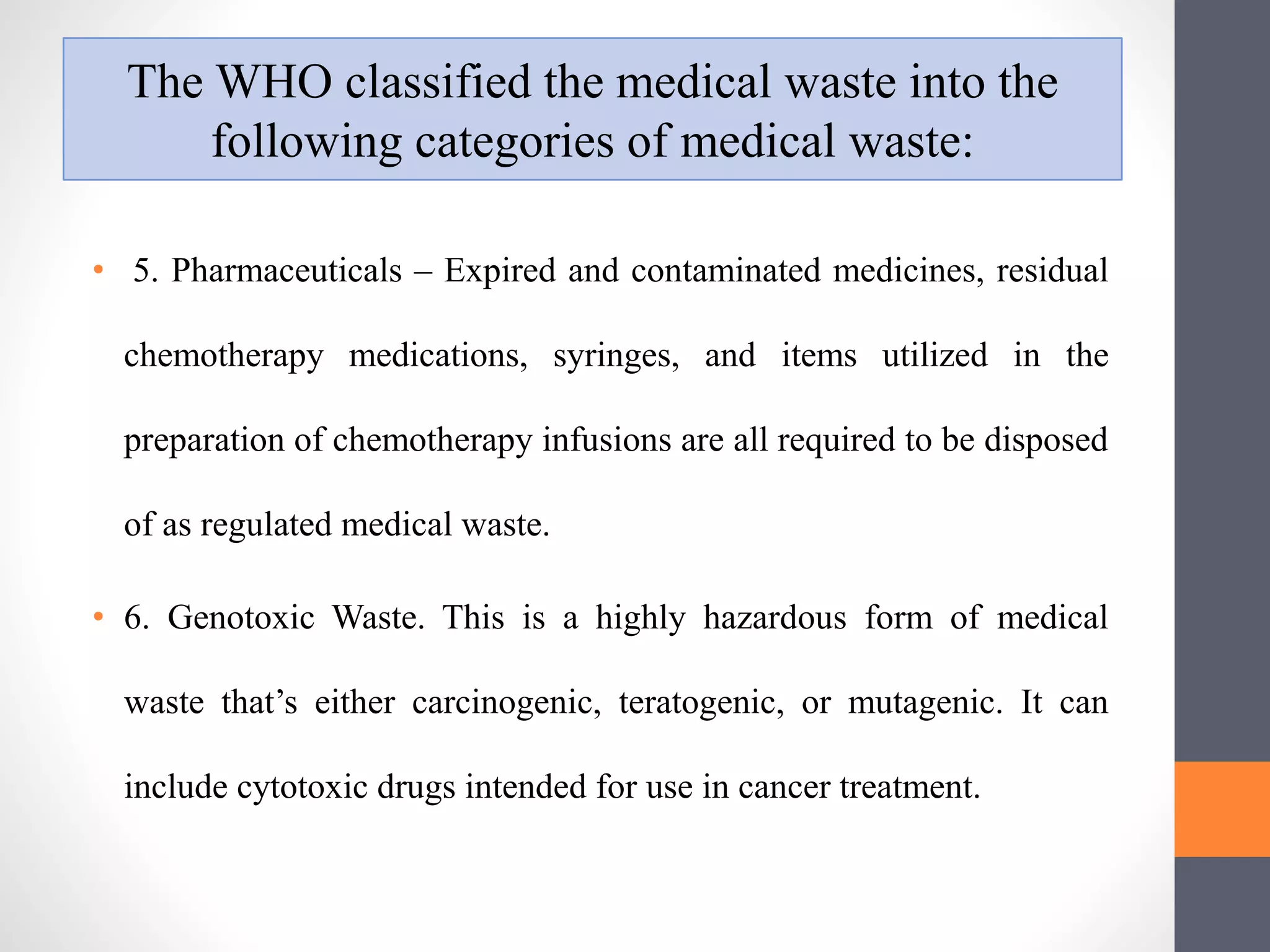 safety and biosecurity (lab 7).The Medical Waste | PPTX