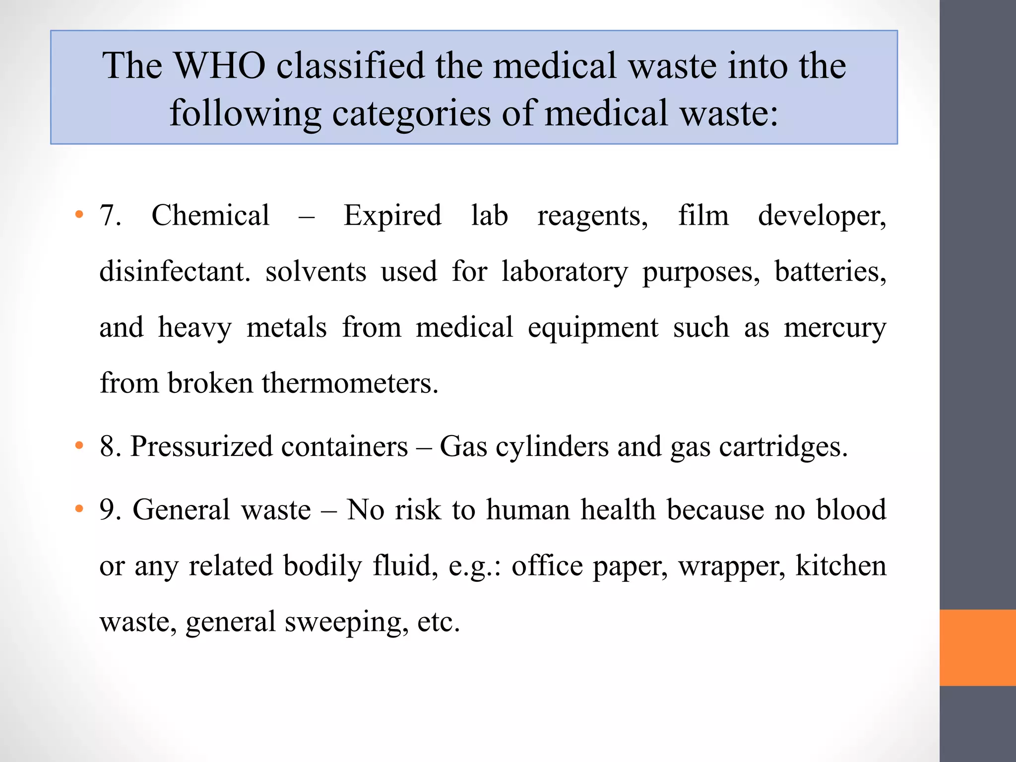 safety and biosecurity (lab 7).The Medical Waste | PPTX