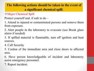 safety and biosecurity (lab 9).Procedures for Handling Hazardous Spills ...