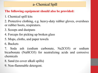 safety and biosecurity (lab 9).Procedures for Handling Hazardous Spills ...