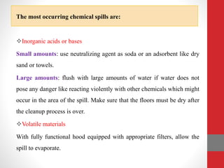 safety and biosecurity (lab 9).Procedures for Handling Hazardous Spills ...