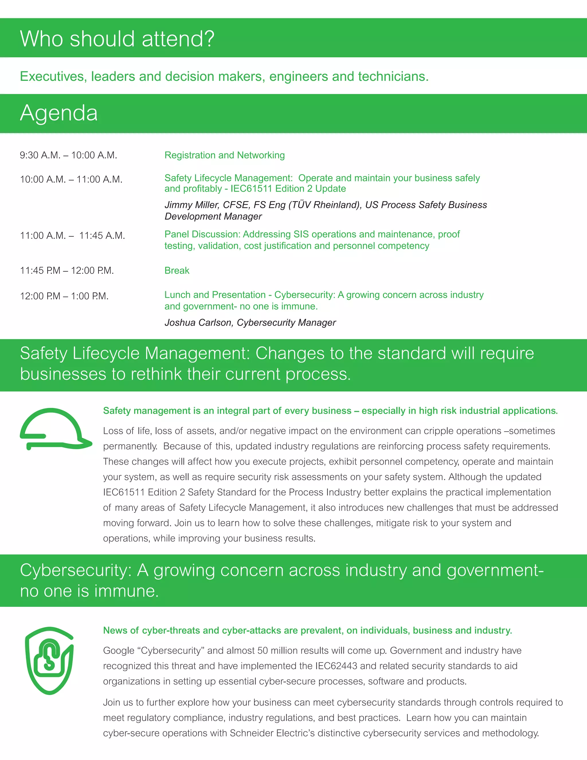 Safety and Cybersecurity Roadshow US 2016 | PDF