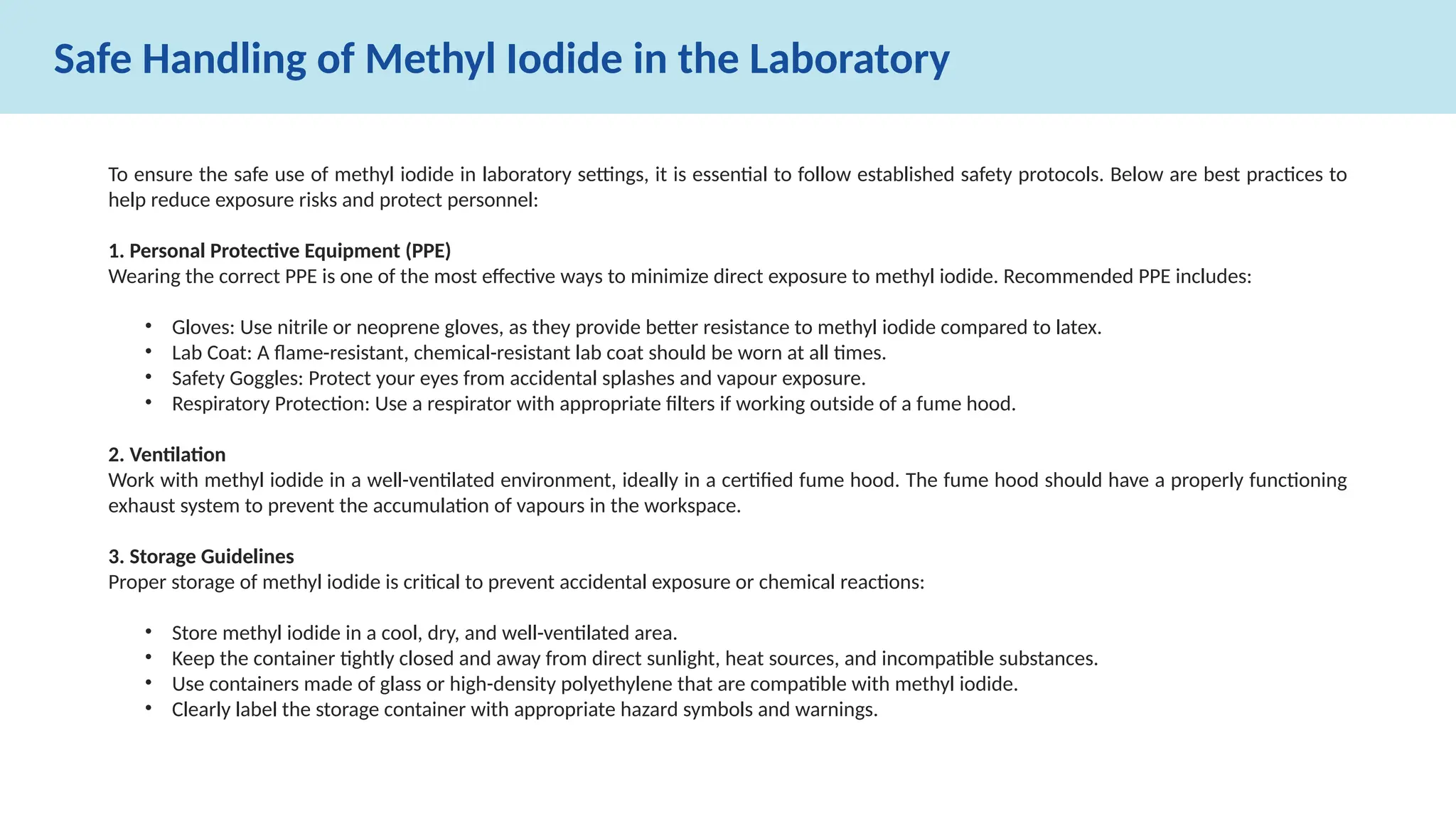Personal Protective Equipment for Methyl Iodide Use | PPTX