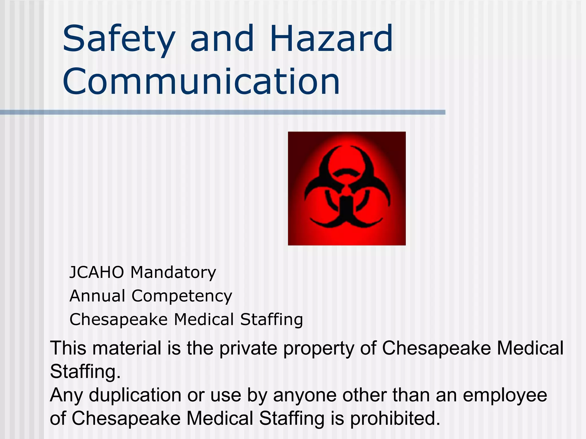 Safety and Hazard Communication | PPT