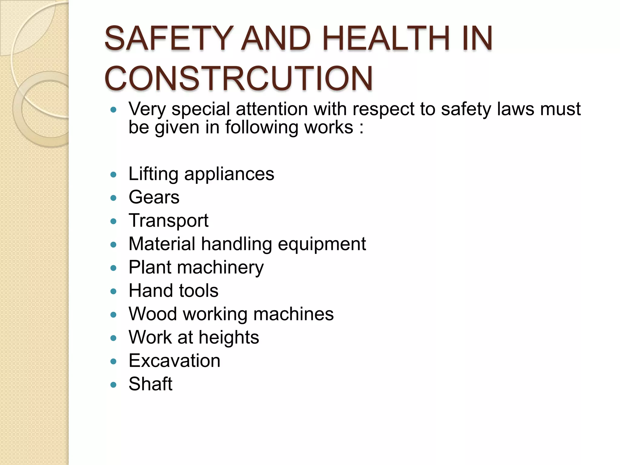 Safety and health in constrcution | PPTX