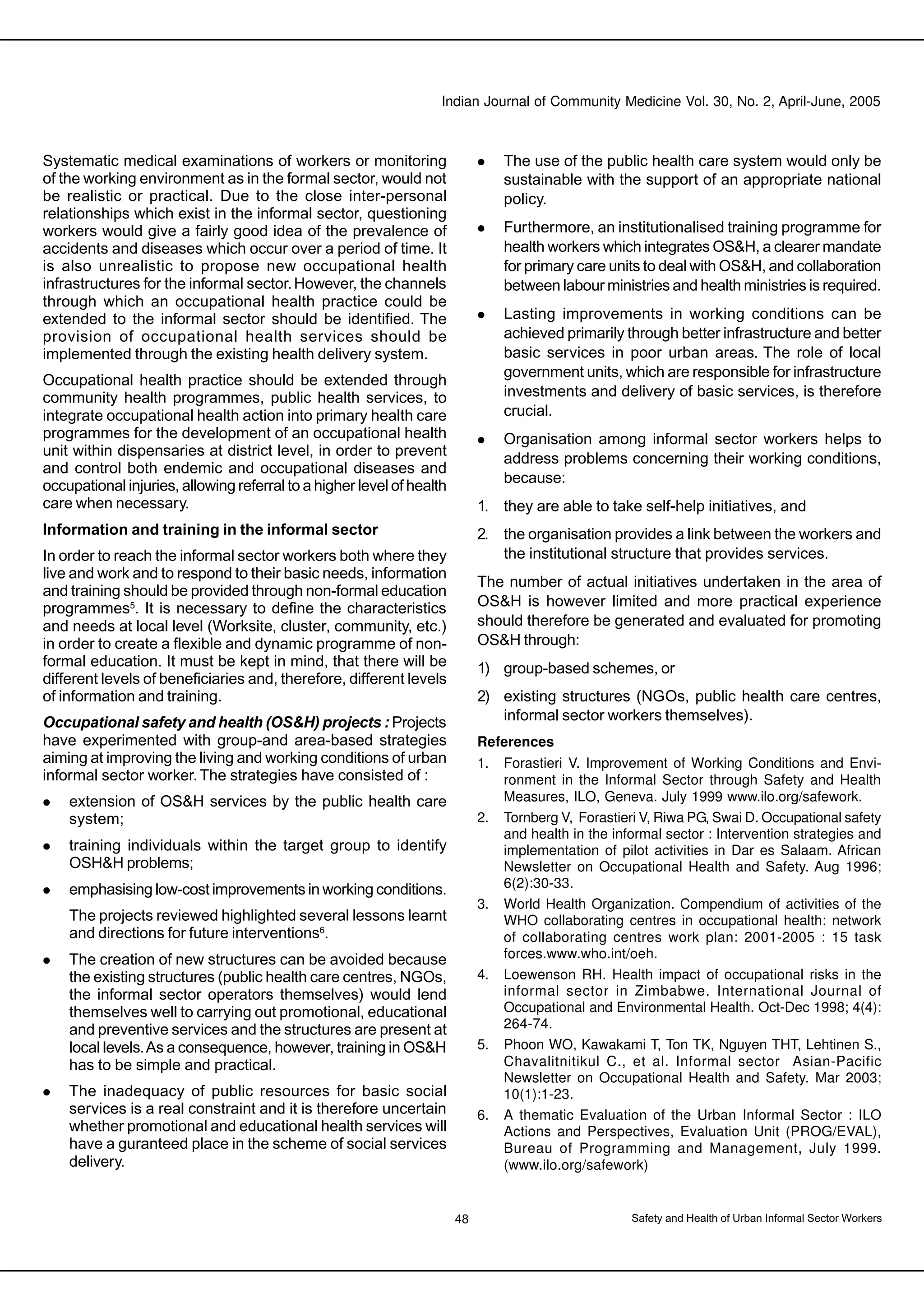Safety and health of urban informal sector workers | PDF