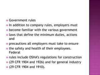 Safety and health rules and regulations | PPTX