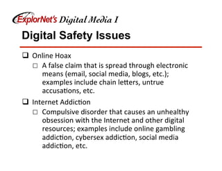 Safety and legal issues in the digital media environment | PPT