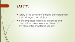Presentation topic :SAFETY AND RISk, a general perspective | PDF