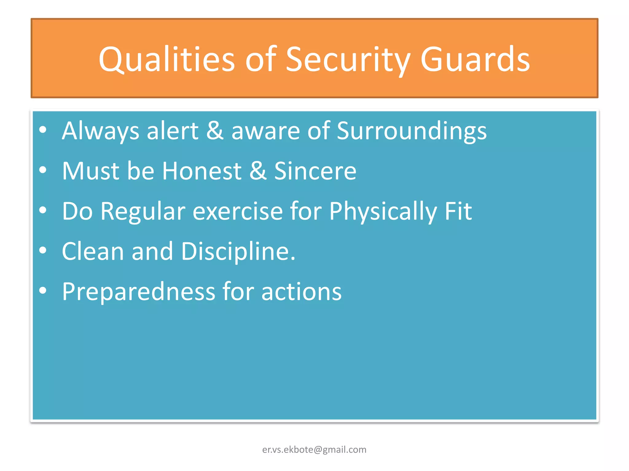 security Guards - Duties & Discipline | PPSX