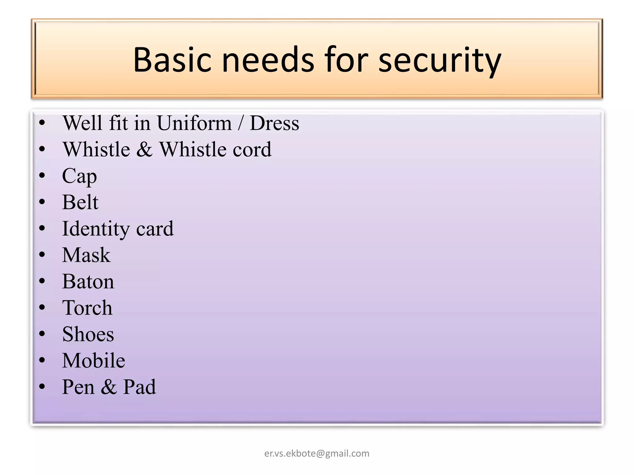 security Guards - Duties & Discipline | PPSX