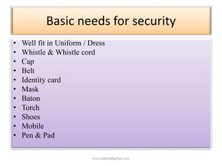 security Guards - Duties & Discipline | PPSX