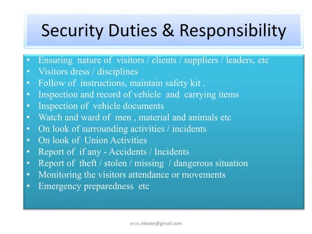 security Guards - Duties & Discipline | PPSX