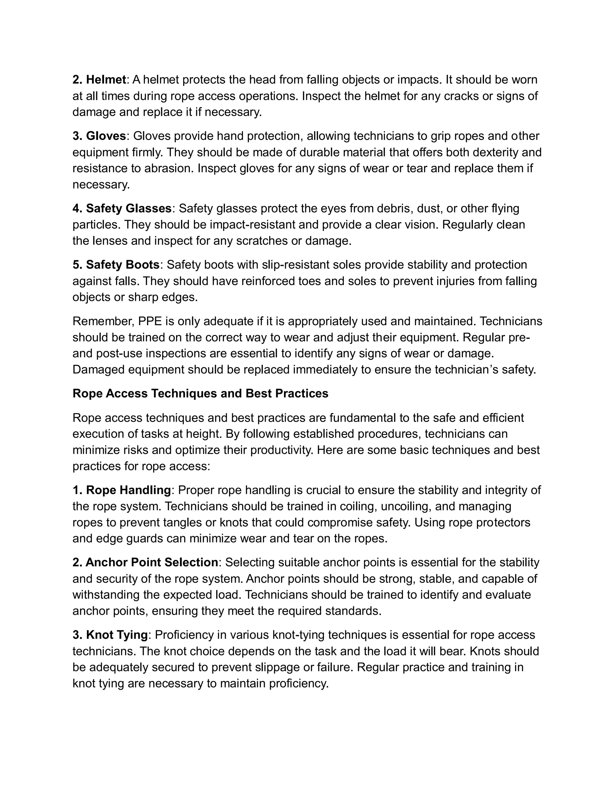 Safety and Working Guidelines for Rope Access | PDF