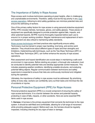 Safety and Working Guidelines for Rope Access | PDF