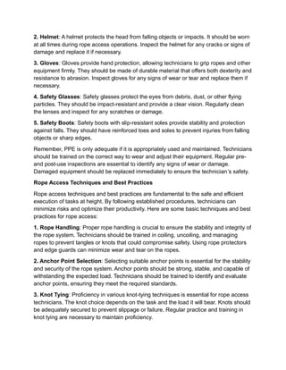 Safety and Working Guidelines for Rope Access | PDF