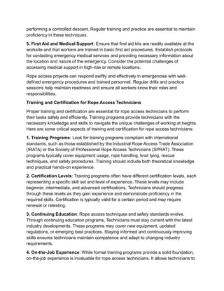 Safety and Working Guidelines for Rope Access | PDF