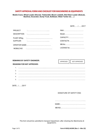 SAFETY APPROVAL FORM AND CHECKLIST FOR MACHINERIES & EQUIPMENTS rev 1.docx