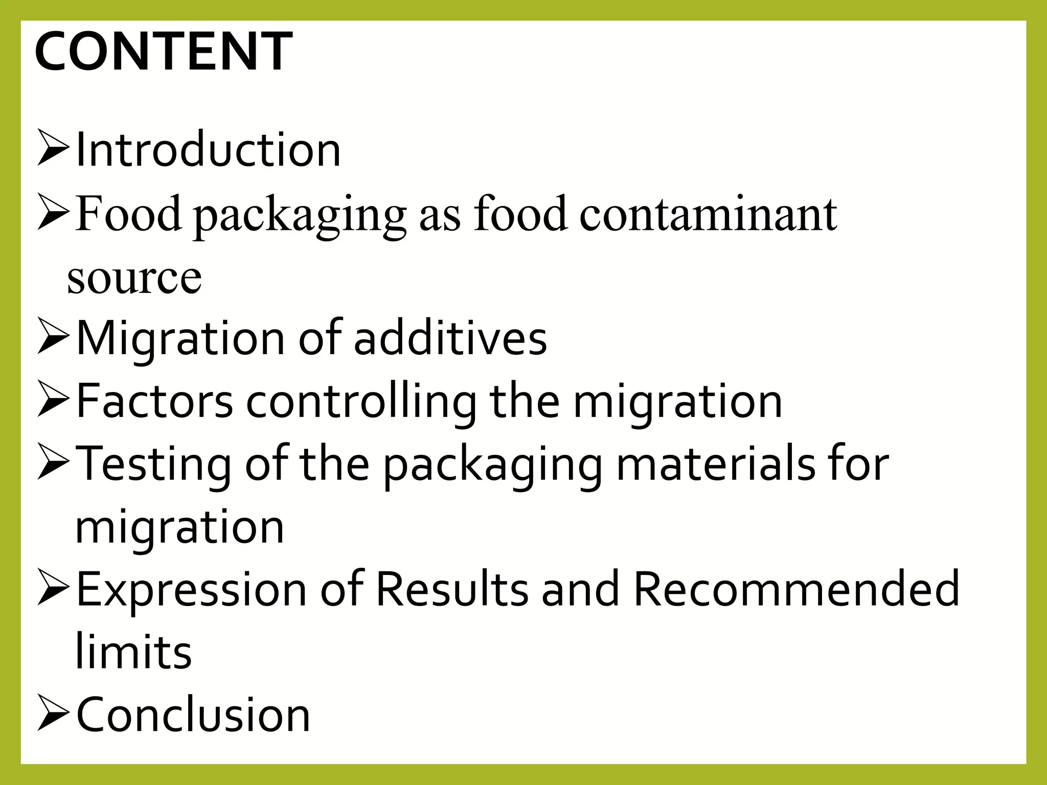 Safety aspects of packaging materials | PPTX
