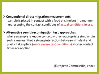 Safety aspects of packaging materials | PPTX