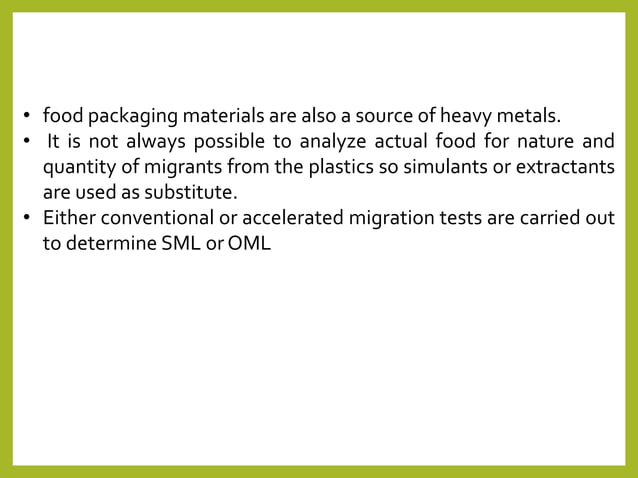 Safety aspects of packaging materials | PPTX