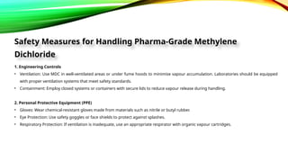 Ensuring Safe Use of Methylene Dichloride in Pharma Labs | PPT