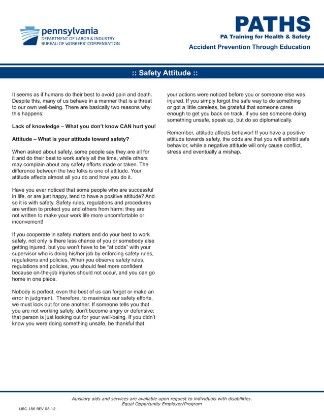 Safety attitude | PDF | First Aid | Injuries