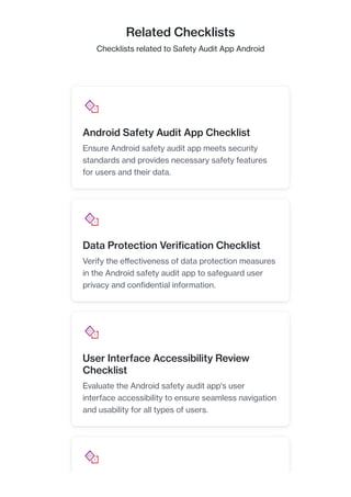 Conduct safety audits efficiently on the go with this Android app. | PDF