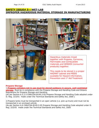 Workplace Safety Audit Report | PDF
