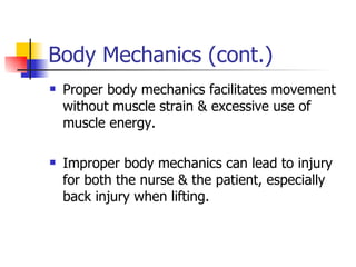 NurseReview.Org - Safety Basic Body Mechanics | PPT