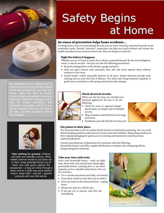 Safety Begins At Home | PDF | First Aid | Injuries