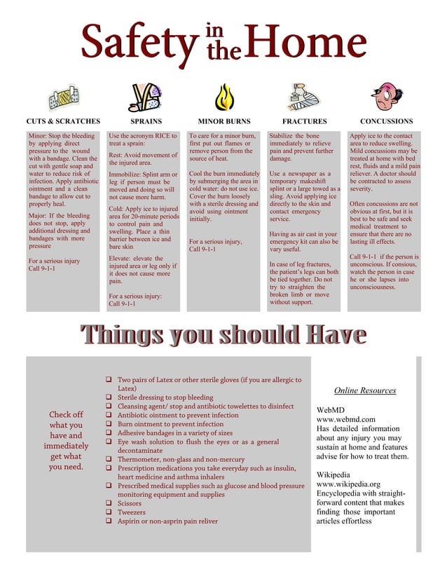 Safety Begins At Home | PDF | First Aid | Injuries